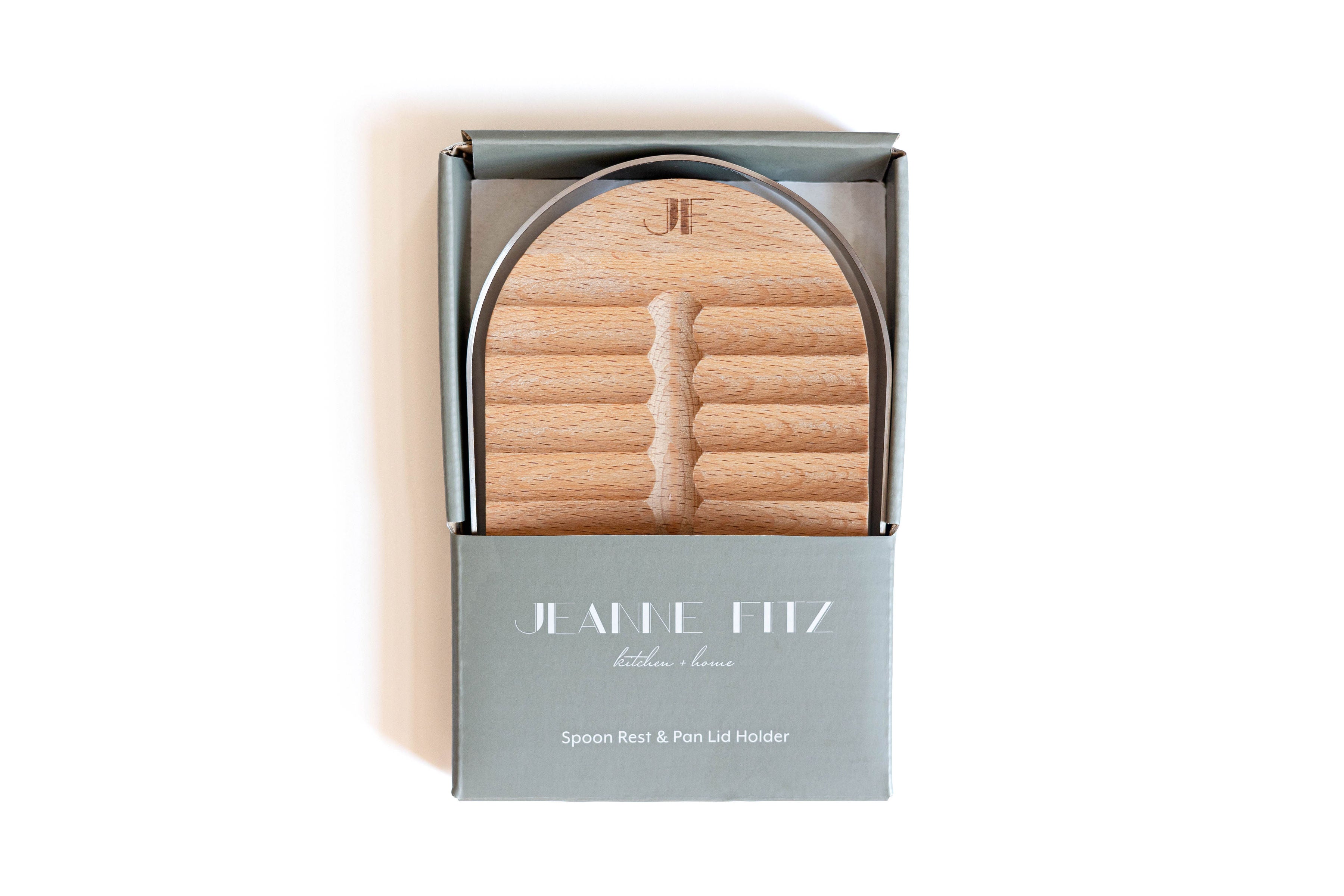 Jeanne Fitz Foldable Spoon Rest & Pot Lid Holder, Beechwood & Stainles ...